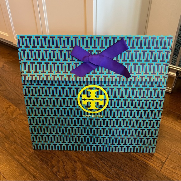 Tory Burch | Accessories | Tory Burch Designer Gift Bag Blue Logo Paper ...